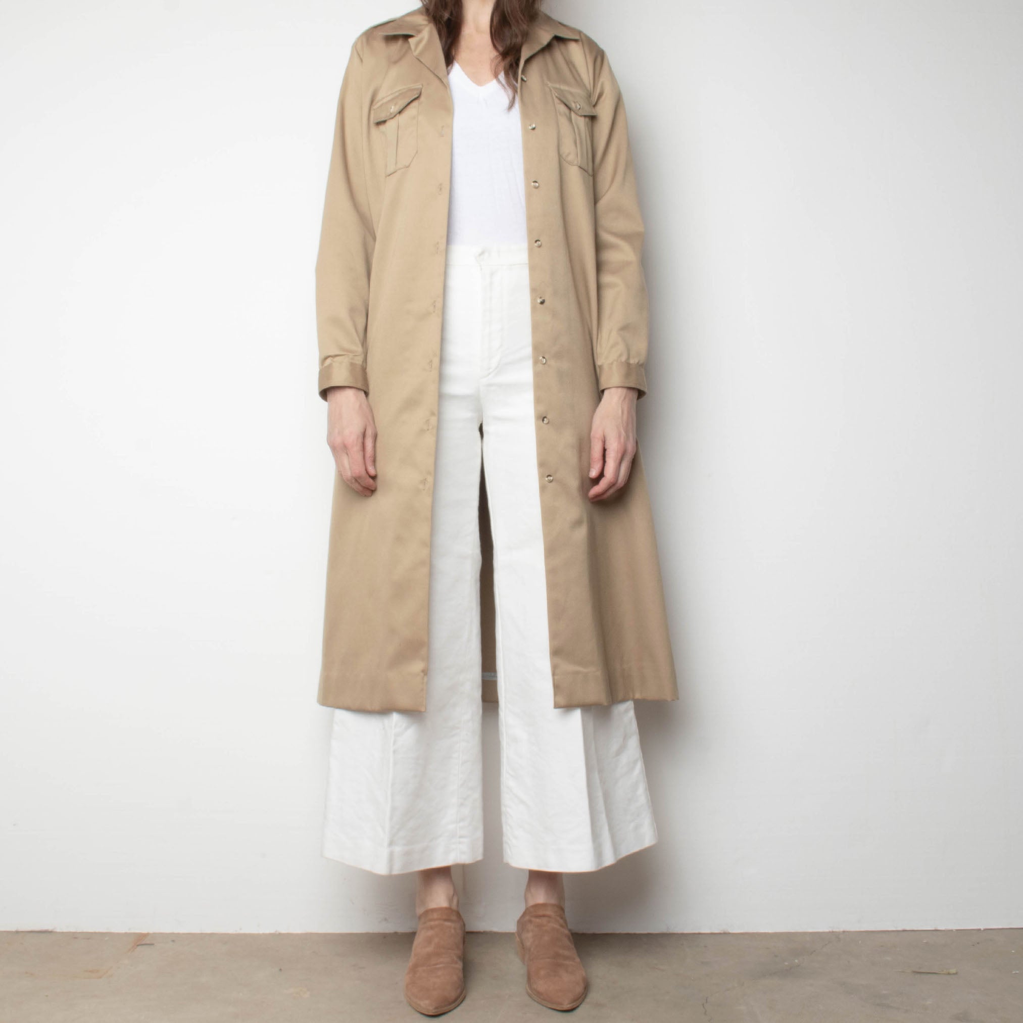 70s Tan Button-Down Shirtdress – maraina